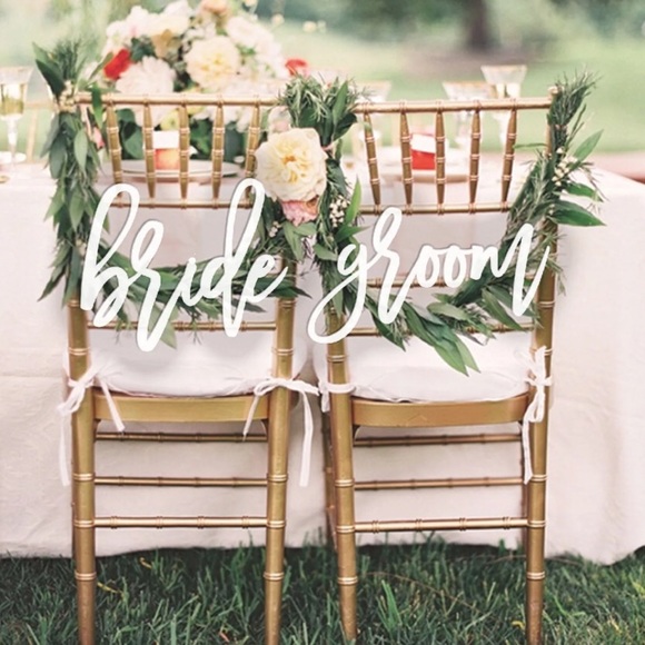 etsy | Party Supplies | Bride And Groom Chair Signs For Wedding ...